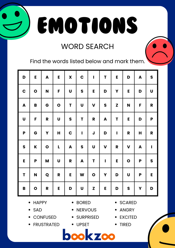 Feelings Word Search Word Search FEELINGS AND EMOTIONS With 11 Hidden